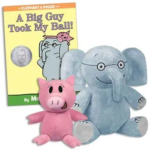 YOTTOY Elephant & Piggie Plush & A Big Guy Took My Ball Book - Multicolor