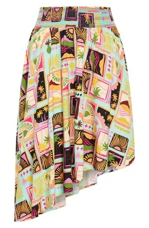 City Chic Eva Smocked Waist Asymmetric Skirt
