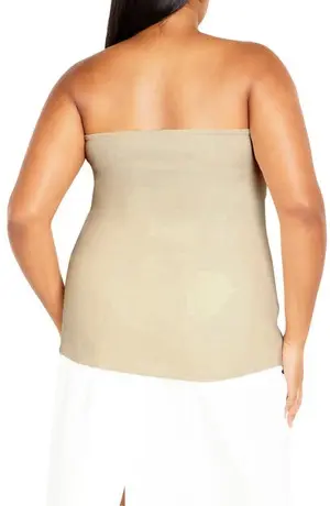City Chic Strapless Ribbed Top