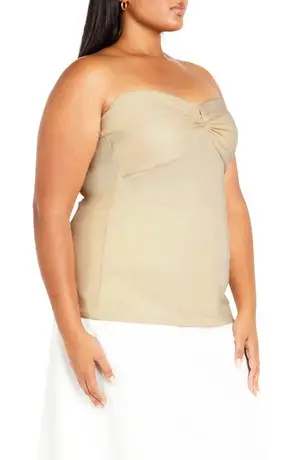 City Chic Strapless Ribbed Top