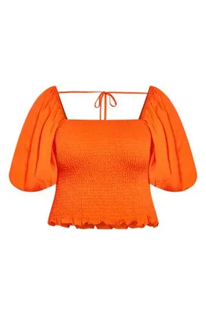 City Chic Chrysie Smocked Crop Top