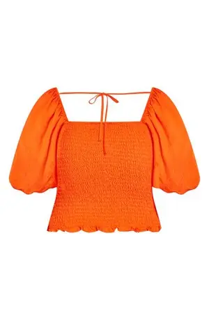 City Chic Chrysie Smocked Crop Top