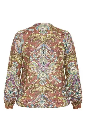 City Chic Paisley Split Neck Blouse