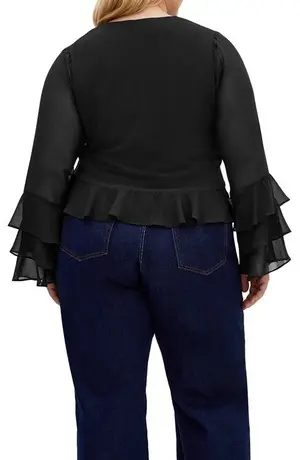 City Chic Trixie Ruffle Peplum Top