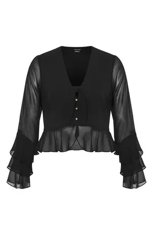 City Chic Trixie Ruffle Peplum Top