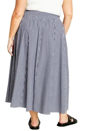City Chic Stellar Stripe A-line Maxi Skirt