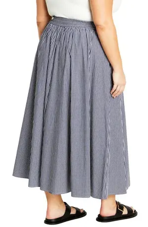 City Chic Stellar Stripe A-line Maxi Skirt