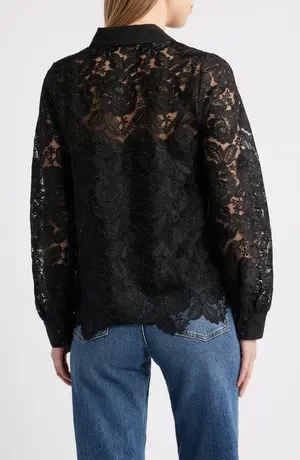 Caslon Long Sleeve Lace Button-up Shirt