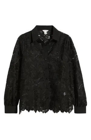 Caslon Long Sleeve Lace Button-up Shirt