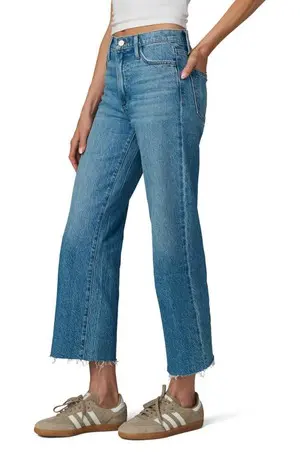 Joe's Jeans The Blake High-rise Wide Leg Crop Jeans With Raw Hem - Graceful