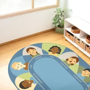 KAPLAN EARLY LEARNING COMPANY Social Emotional Carpet4' X 6' Oval