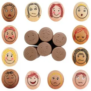 KAPLAN EARLY LEARNING COMPANY Emotions Dough Rollers & Tactile Emotion Stones - Brown