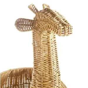 KAPLAN EARLY LEARNING COMPANY Giraffe Washable Wicker Floor Basket