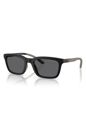 Emporio Armani 55mm Polarized Rectangular Sunglasses