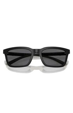 Emporio Armani 55mm Polarized Rectangular Sunglasses