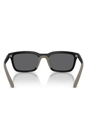 Emporio Armani 55mm Polarized Rectangular Sunglasses
