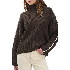 Rag & Bone Ingrid Turtleneck Rib Sweater - Brown