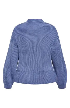 City Chic Halo Funnel Neck Rib Sweater
