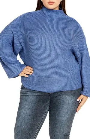 City Chic Halo Funnel Neck Rib Sweater
