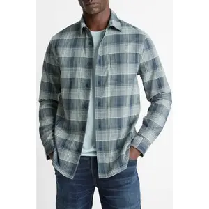 Vince Big Sky Gradient Check Cotton Button-up Shirt
