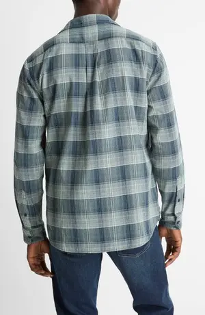 Vince Big Sky Gradient Check Cotton Button-up Shirt