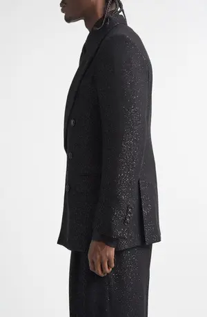 TOM FORD Sequin Light Double Breasted Wool Blend Bouclé Blazer