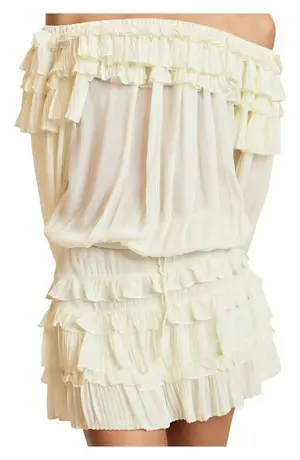 Cynthia Rowley Off-the-shoulder Ruffle Blouse - Off White