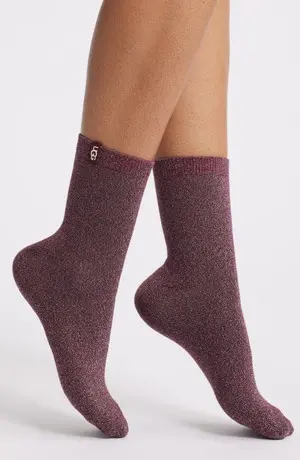 UGG Lavinia Shimmer Quarter Socks - Wild Grape