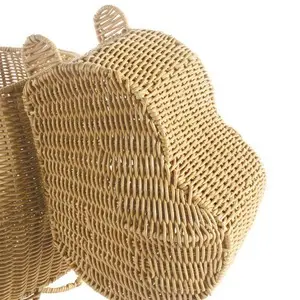KAPLAN EARLY LEARNING COMPANY Hippo Washable Wicker Floor Basket