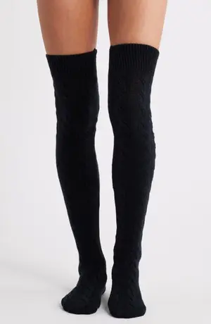 UGG Zanika Cable Thigh High Socks - Black