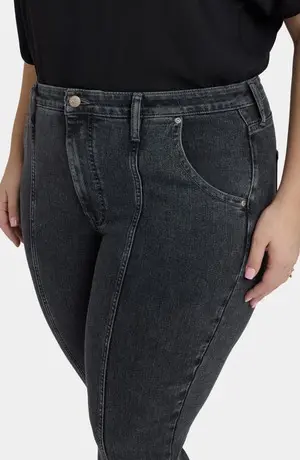 NYDJ Billie Seamed High Waist Mini Bootcut Jeans - Slate Stone