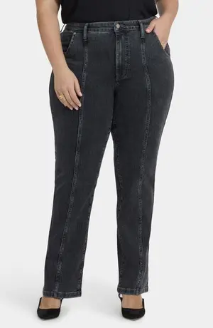 NYDJ Billie Seamed High Waist Mini Bootcut Jeans - Slate Stone