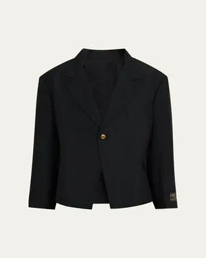 WILLY CHAVARRIA Box Cutter Wool Jacket - Black
