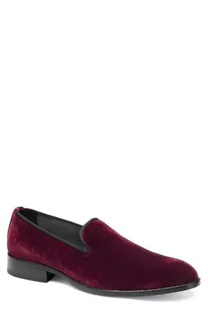 Johnston & Murphy Gavney Velvet Slip-on Loafer - Burgundy Velvet