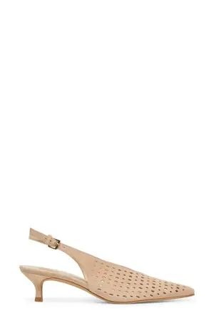 Dolce Vita Alenna Slingback Kitten Heel Pumps - Camel Suede