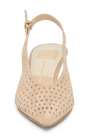 Dolce Vita Alenna Slingback Kitten Heel Pumps - Camel Suede