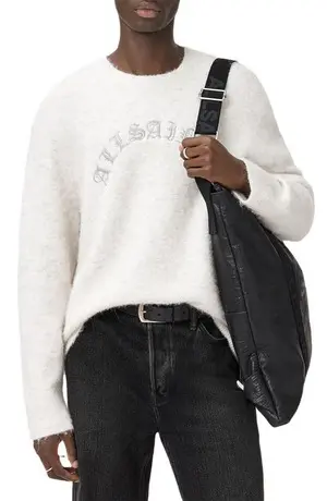 ALLSAINTS Curv Alpaca & Wool Blend Sweater - Ecru White