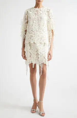Oscar De La Renta Foxgloves Guipure Lace Top