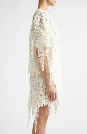 Oscar De La Renta Foxgloves Guipure Lace Top
