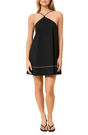 Solid & Striped V Neck Day Dresses