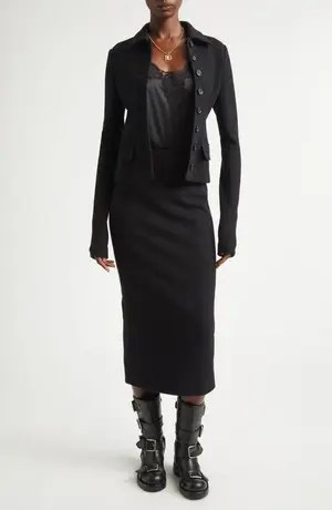 Dolce & Gabbana Boiled Wool Fitted Jacket - Nero