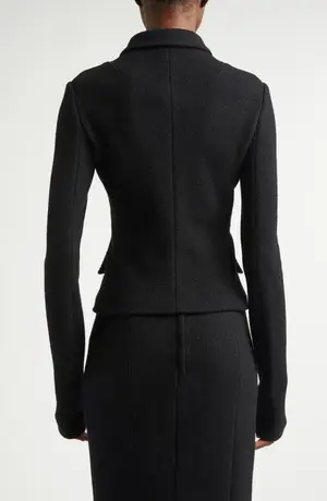 Dolce & Gabbana Boiled Wool Fitted Jacket - Nero