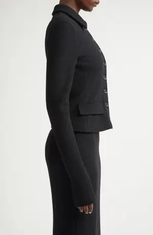Dolce & Gabbana Boiled Wool Fitted Jacket - Nero