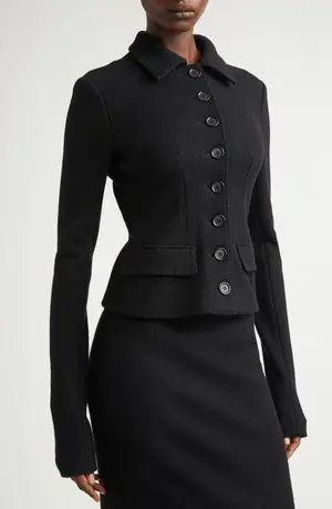 Dolce & Gabbana Boiled Wool Fitted Jacket - Nero