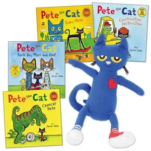KAPLAN EARLY LEARNING COMPANY Pete The Cat Doll And 4 Paperback Book Set - Blue
