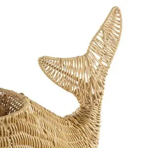 KAPLAN EARLY LEARNING COMPANY Whale Washable Wicker Floor Basket