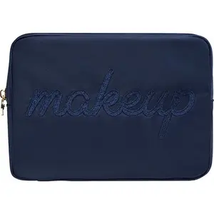 Stoney Clover Lane Makeup Embroidered Nylon Pouch - Sapphire