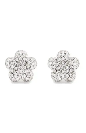 Marc Jacobs Daisy Pavé Stud Earrings Silver/crystal