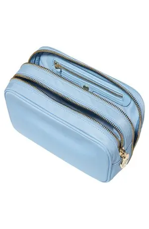 Stoney Clover Lane Double Zip Nylon Pouch - Periwinkle