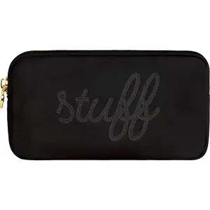 Stoney Clover Lane Large Embroidered Nylon Pouch - Noir